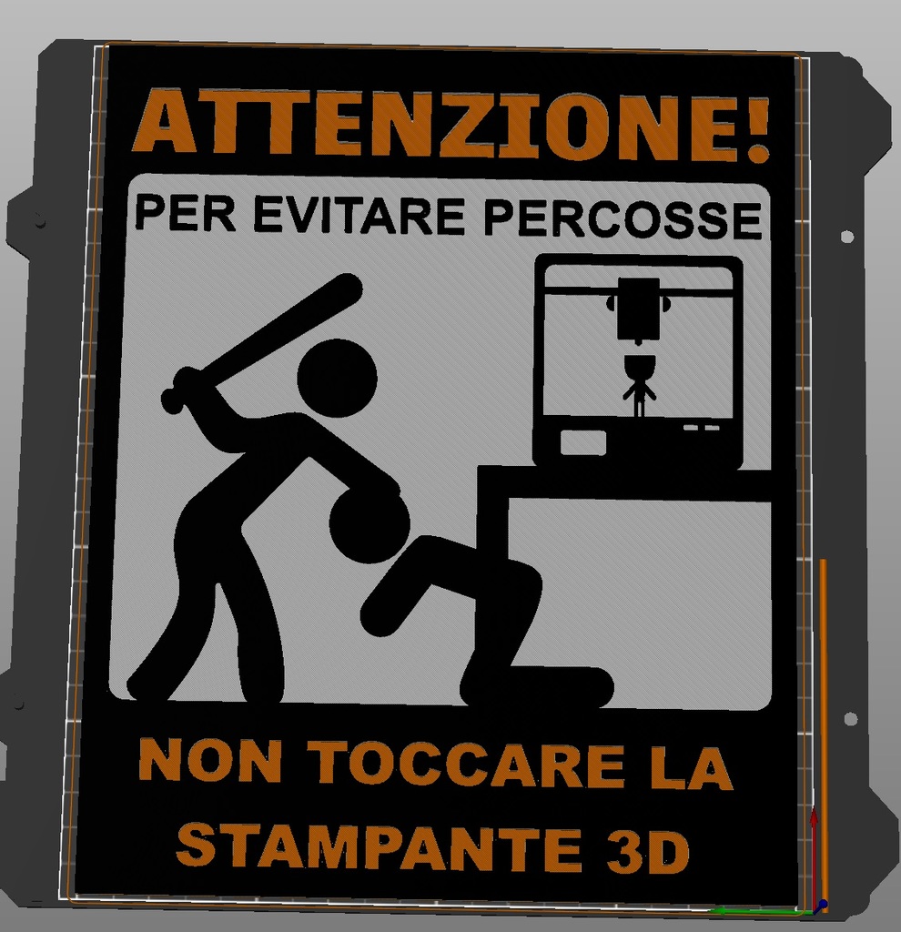 3D printer Warning sign in Italian (Stampante 3D Segnale di ...