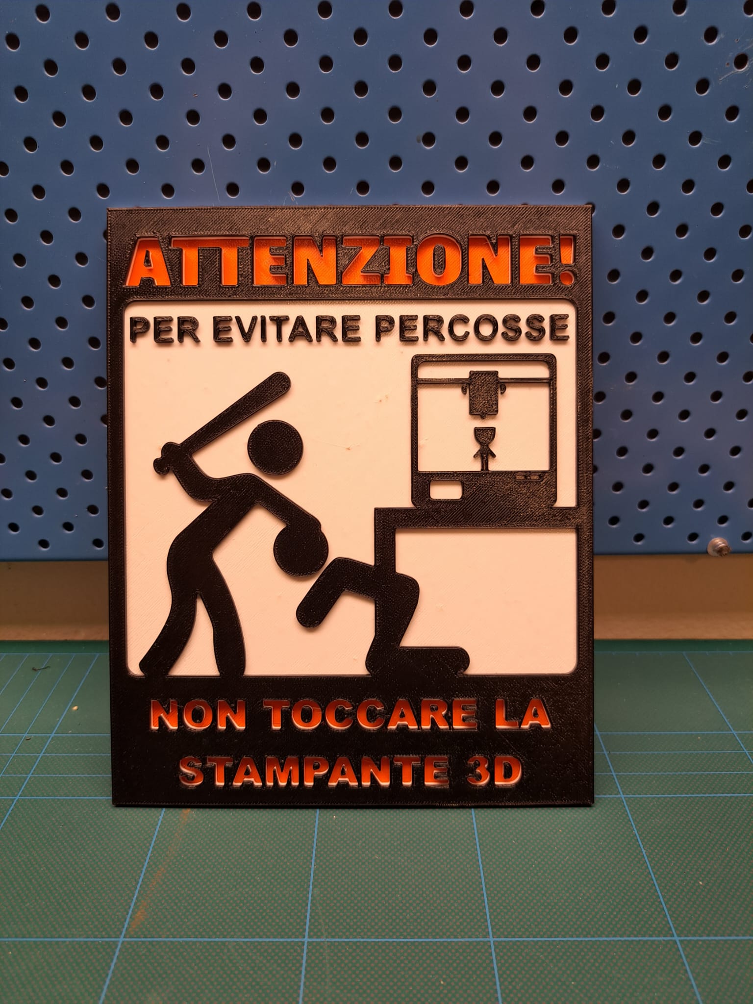 3D printer Warning sign in Italian (Stampante 3D Segnale di ...