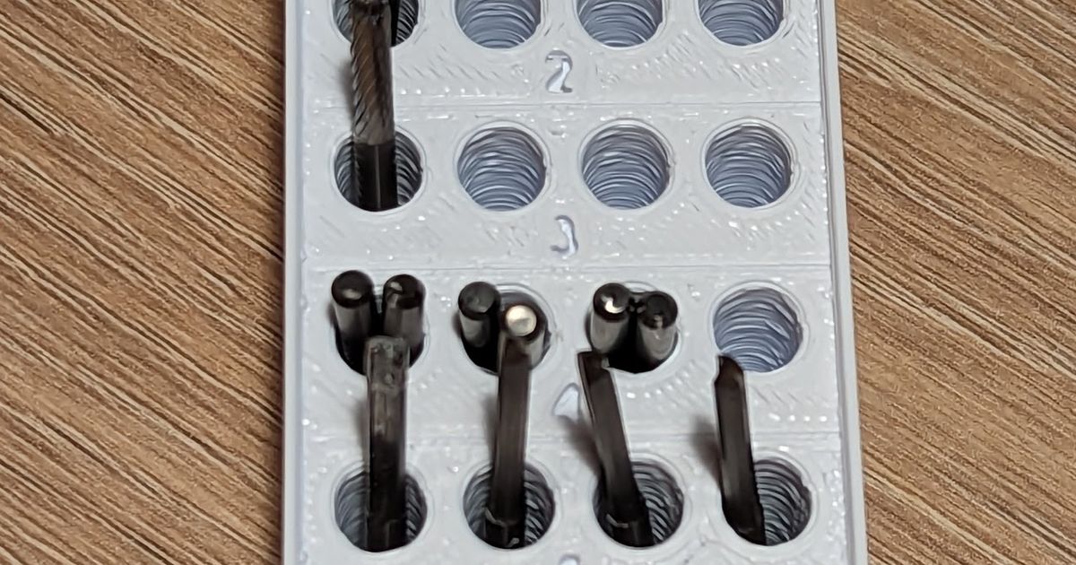 Gridfinity router bit/CNC endmill stand with tool numbers von Barebaric ...