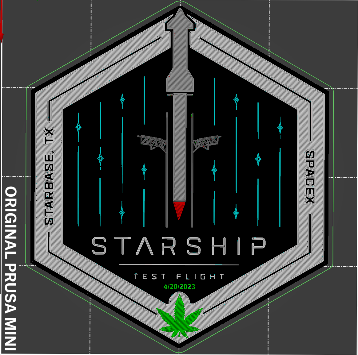 Starship Test Flight Patch - 420 Edition by J Dubya | Download free STL ...