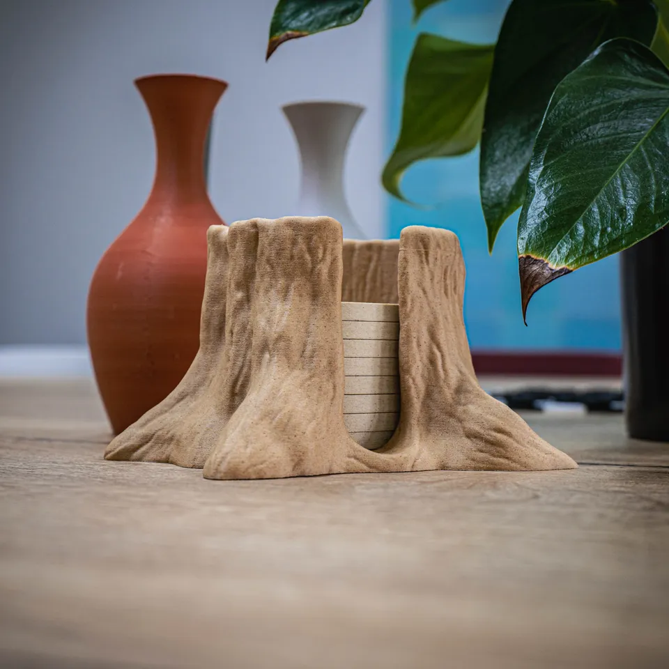 Tree Trunk Coaster Holder by FormFutura B.V. | Download free STL model ...