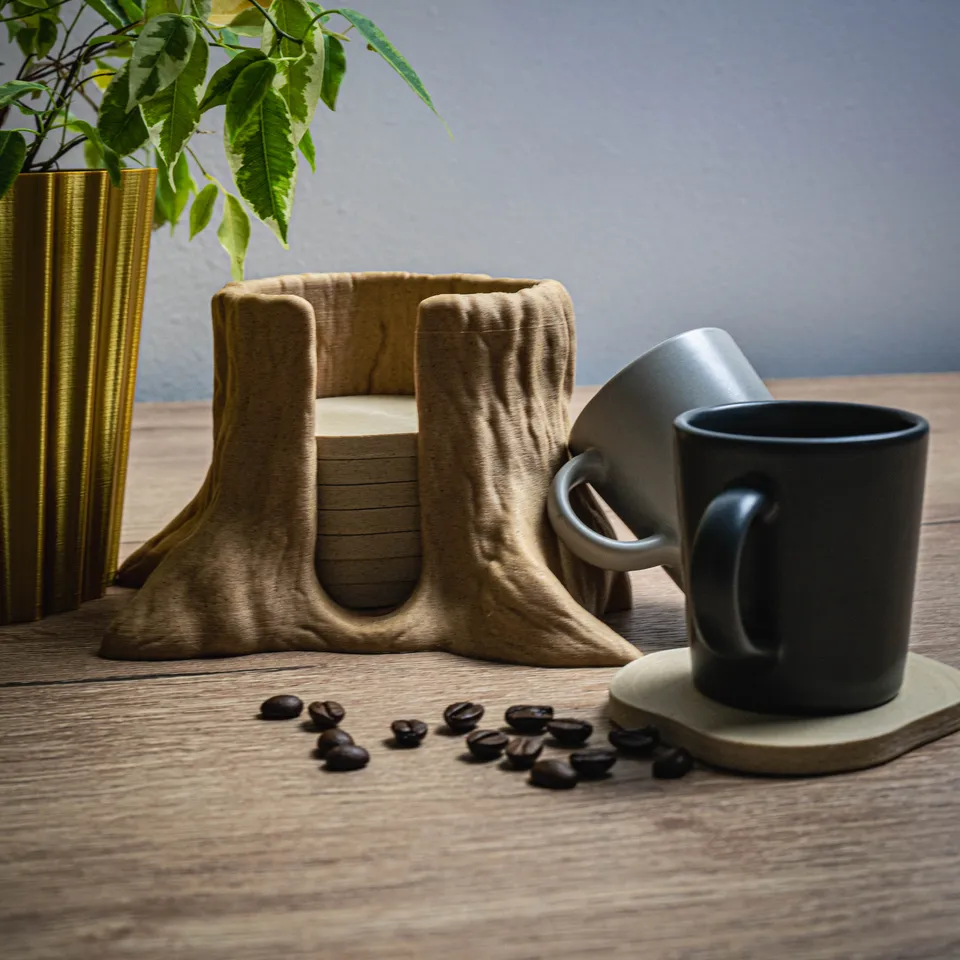 Tree Trunk Coaster Holder by FormFutura B.V. | Download free STL model ...