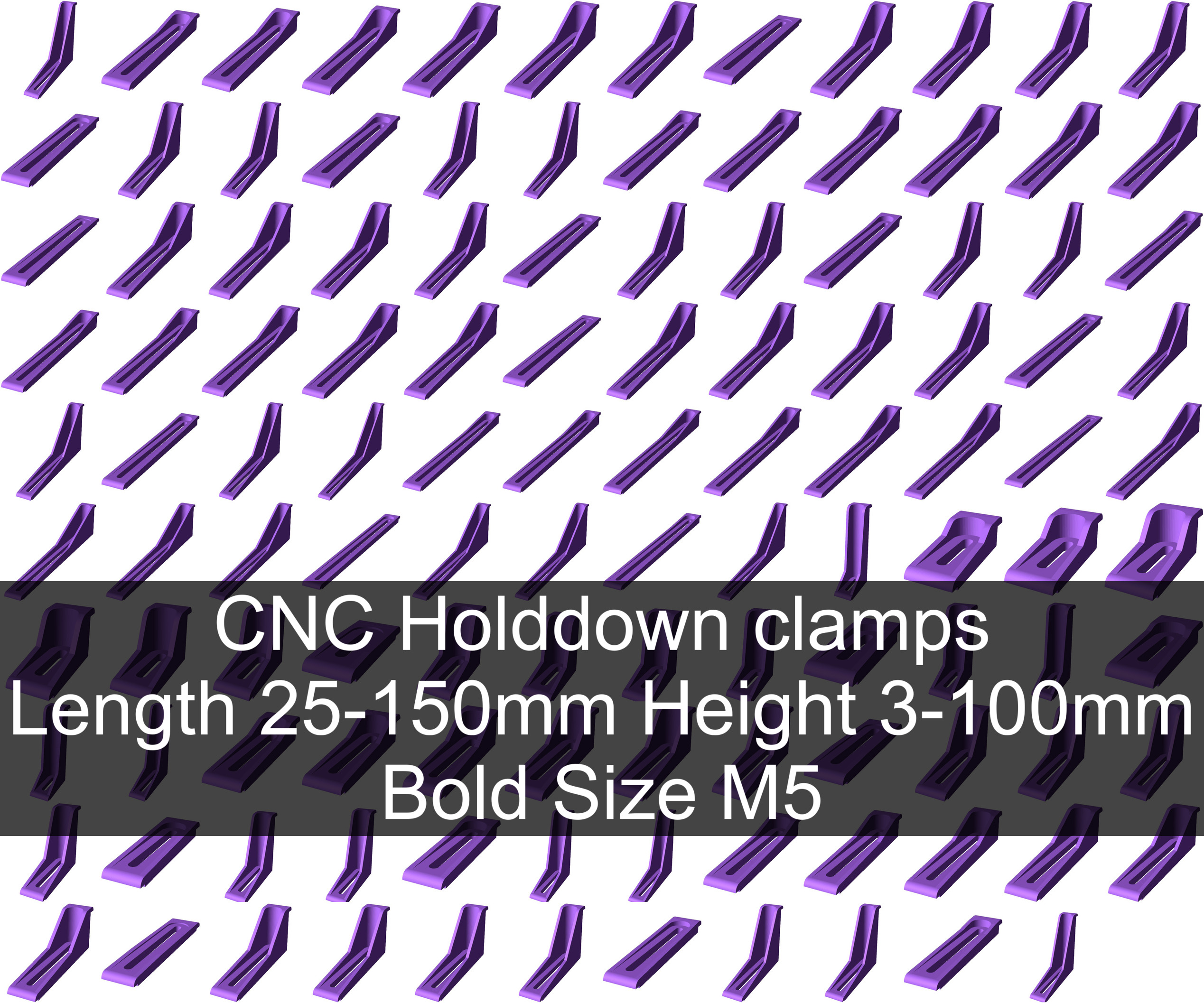 CNC Hold down clamps (All sizes, OpenSCAD) by Max | Download free STL ...