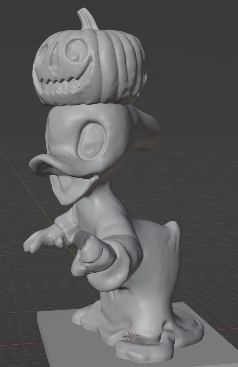 Ghost Duck with a pumpkin perched by EDGeProjects | Download free STL ...