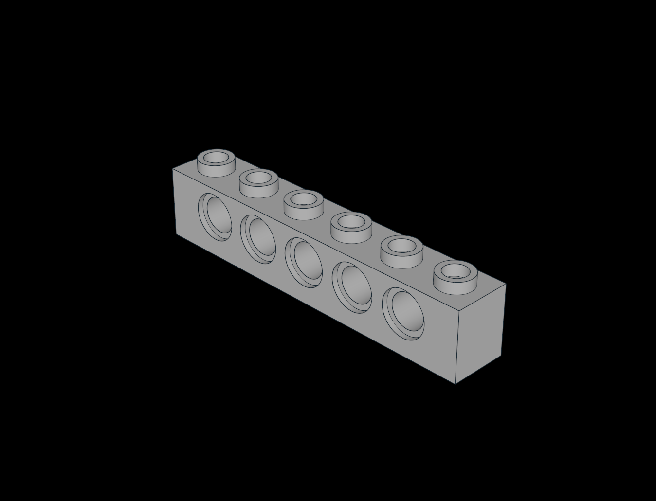Lego Compatible (3894.dat) Technic Brick 1 x 6 with Holes by thall72 ...