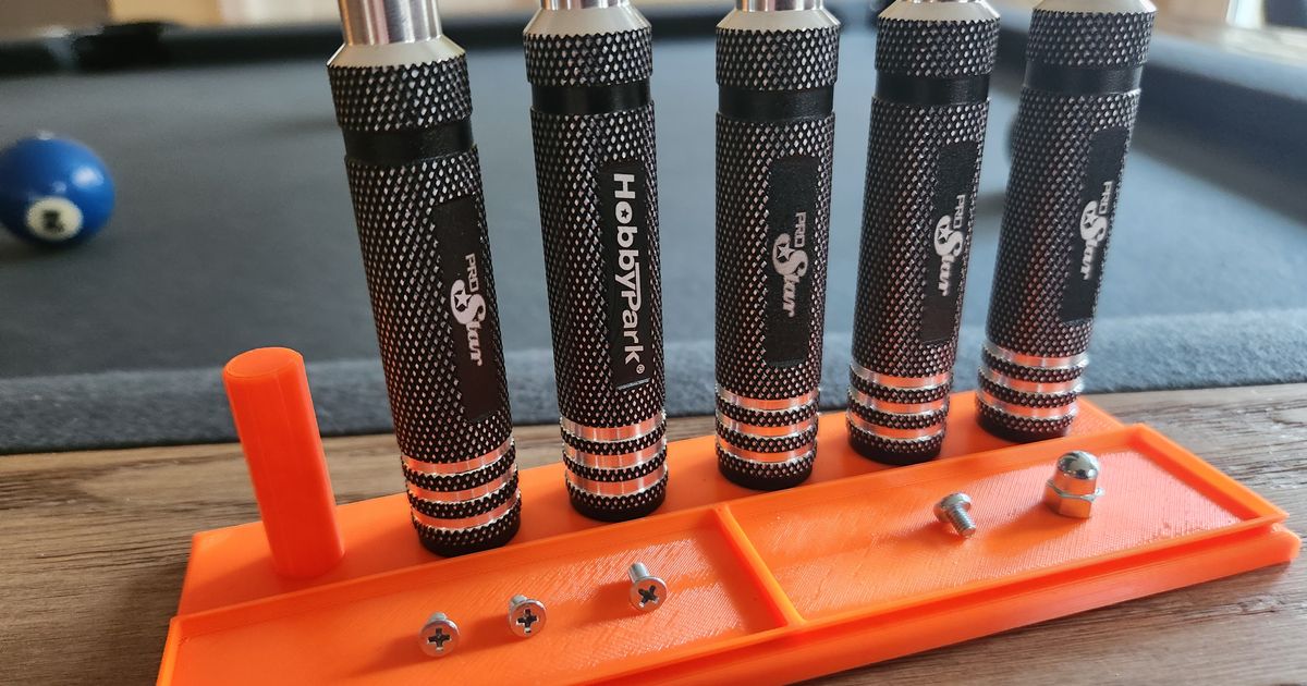 Hex Driver Holder and Magnetic Screw Tray by squinn | Download free STL model | Printables.com