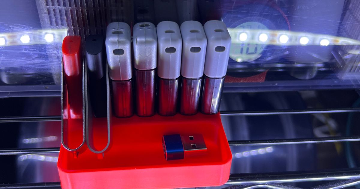 USB Holder with Tray 7 8 and 9 Slot by TheTexMech | Download free STL ...