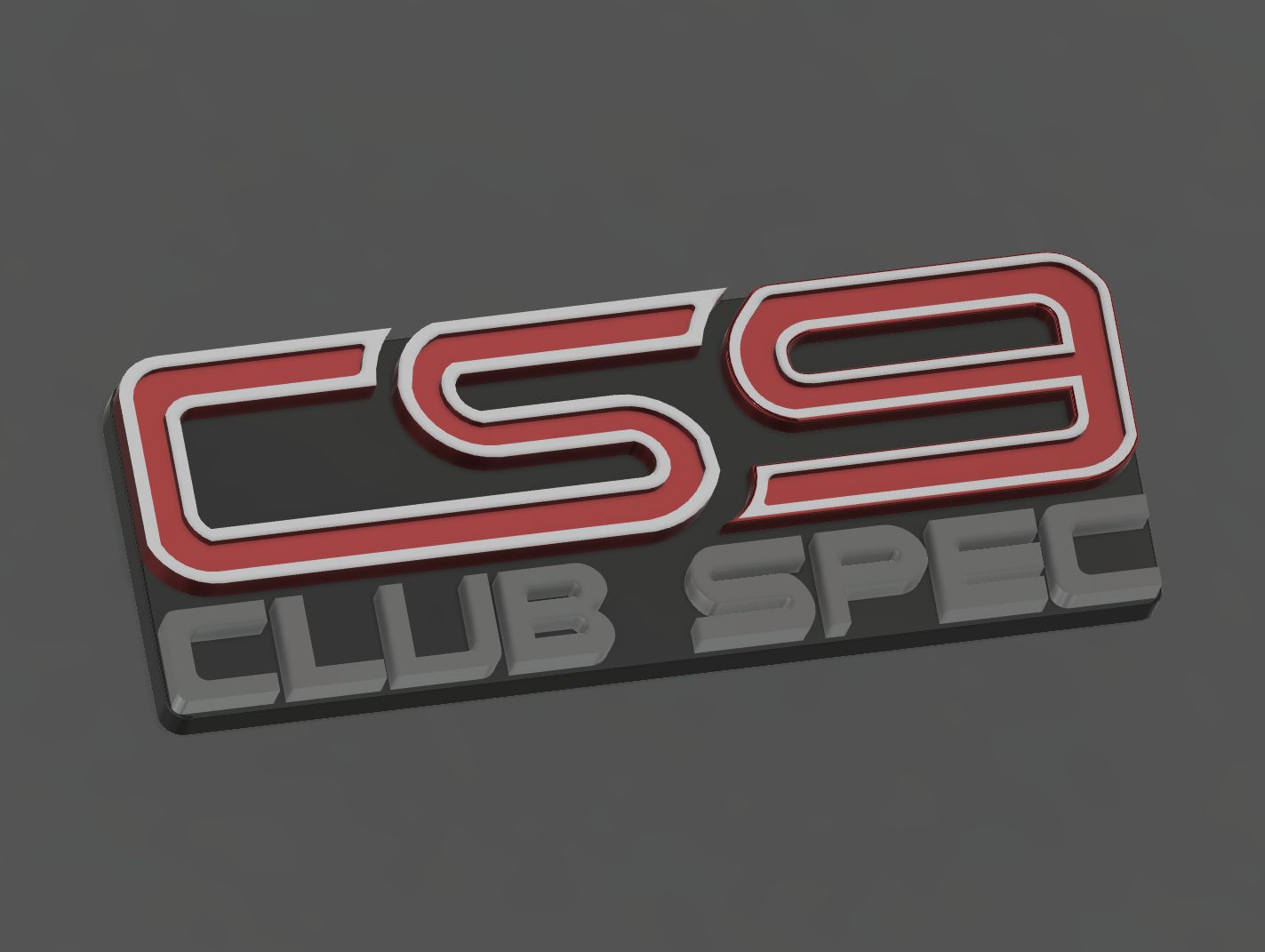 Subaru WRX CS9 Club Spec Badge (Italics) by Wiseone | Download free STL ...