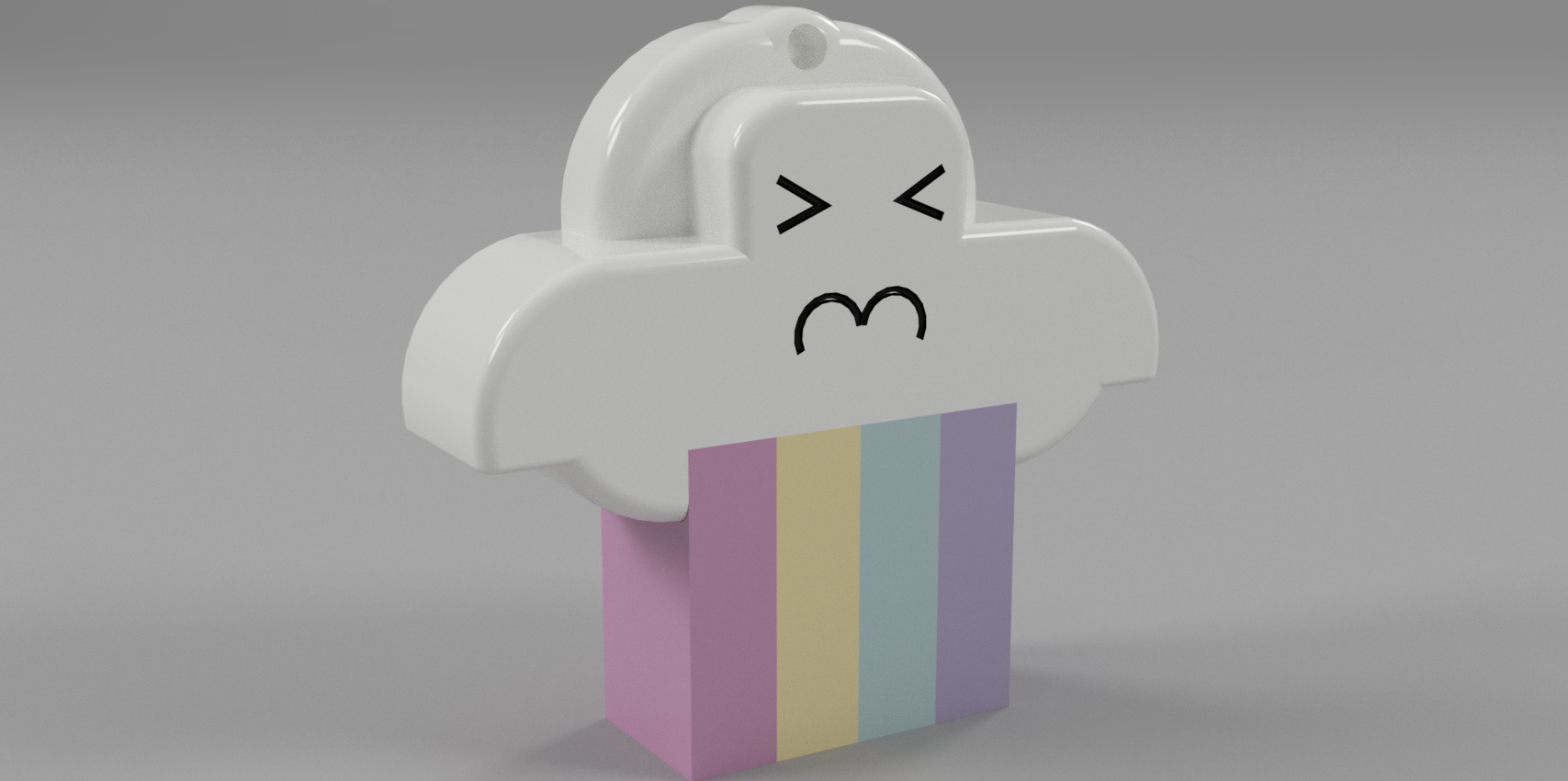 Rainbow Cloud Keychain by TheCraftyMaker | Download free STL model ...