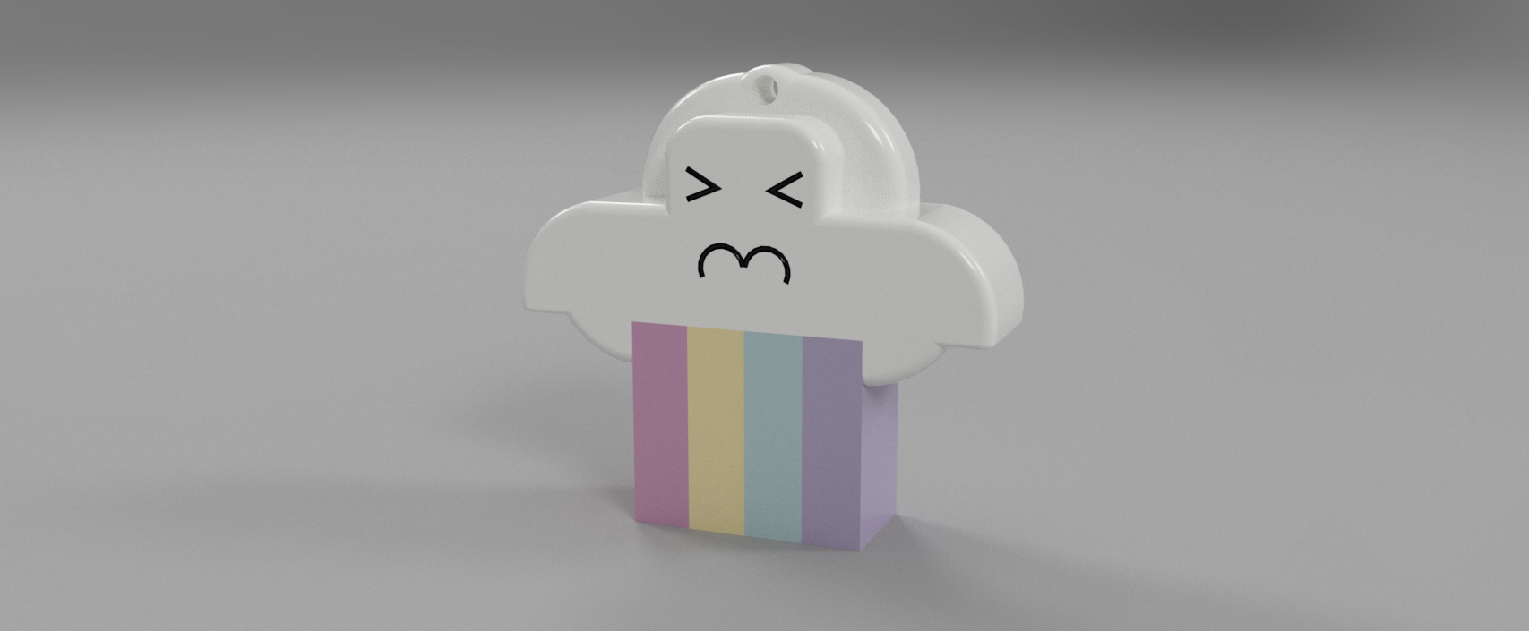 Rainbow Cloud Keychain by TheCraftyMaker | Download free STL model ...