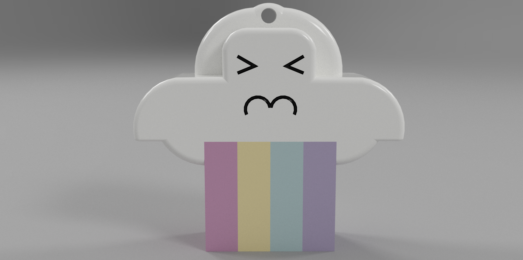 Rainbow Cloud Keychain by TheCraftyMaker | Download free STL model ...