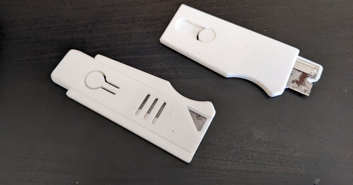 Retractable Single-Edge Razor Box-Cutter v2 by engineererrant ...