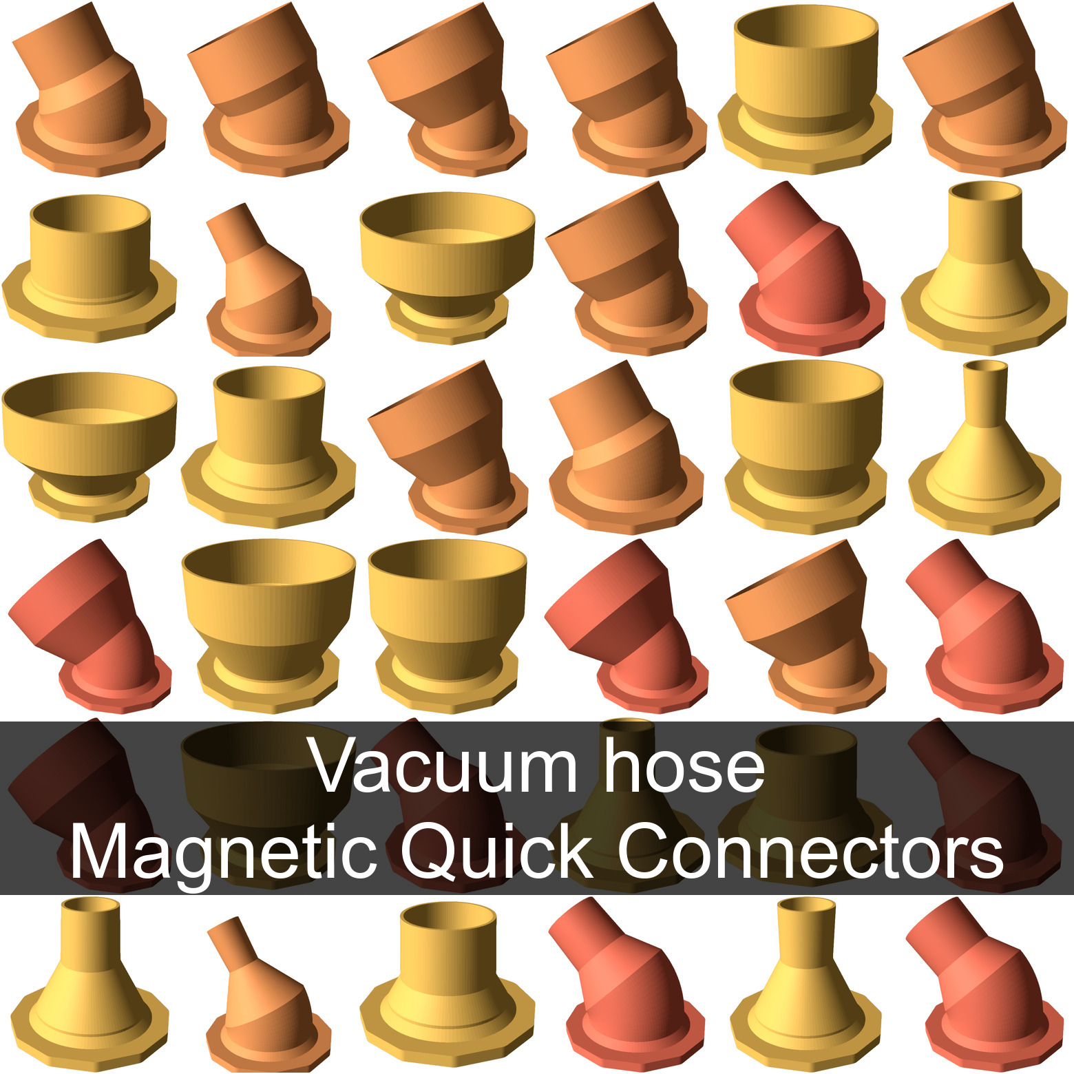 75mm magnetic vacuum hose quick connector by Max | Download free STL ...