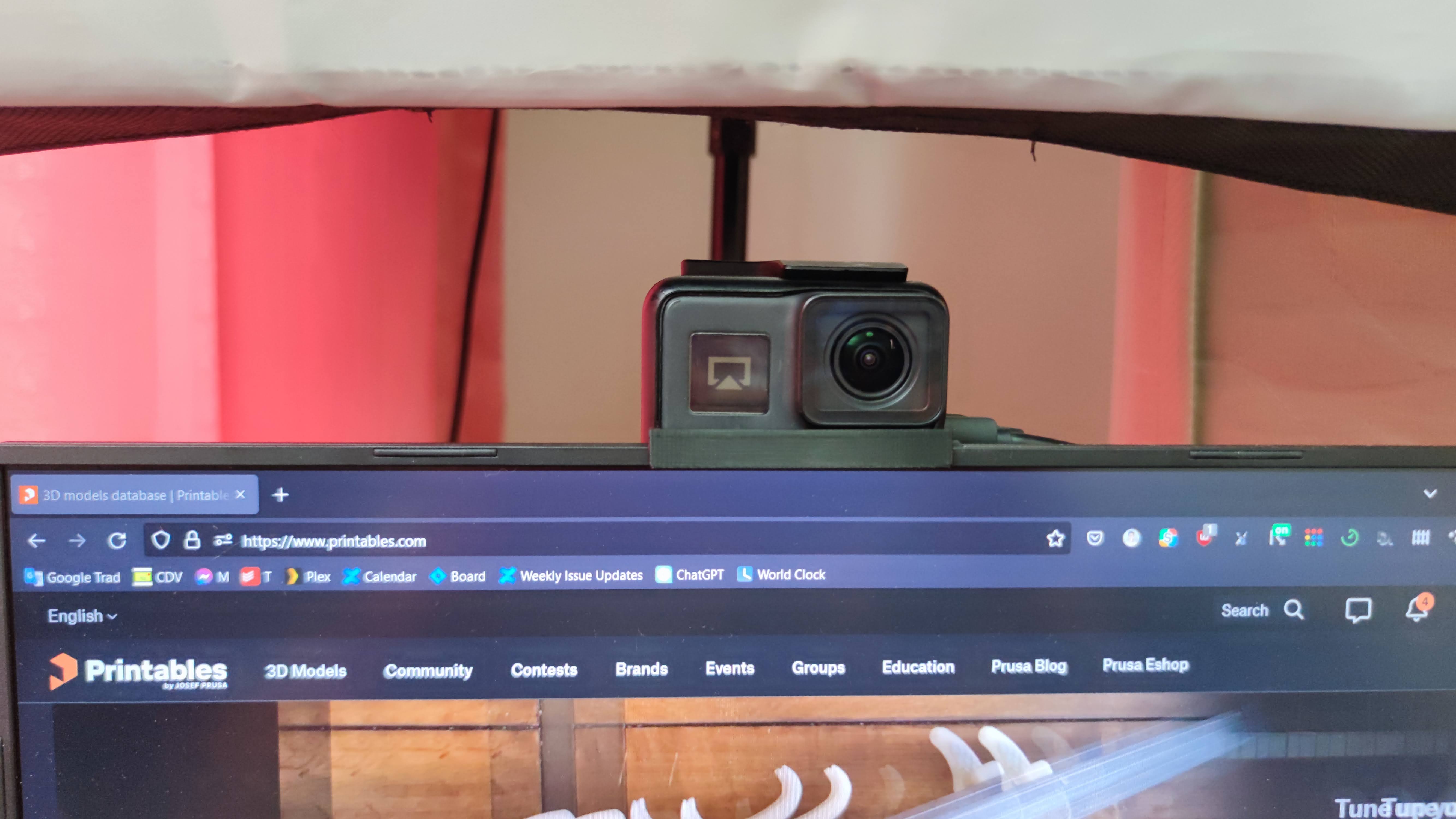 Gopro 7 webcam mount by Clement Roblot | Download free STL model | Printables.com