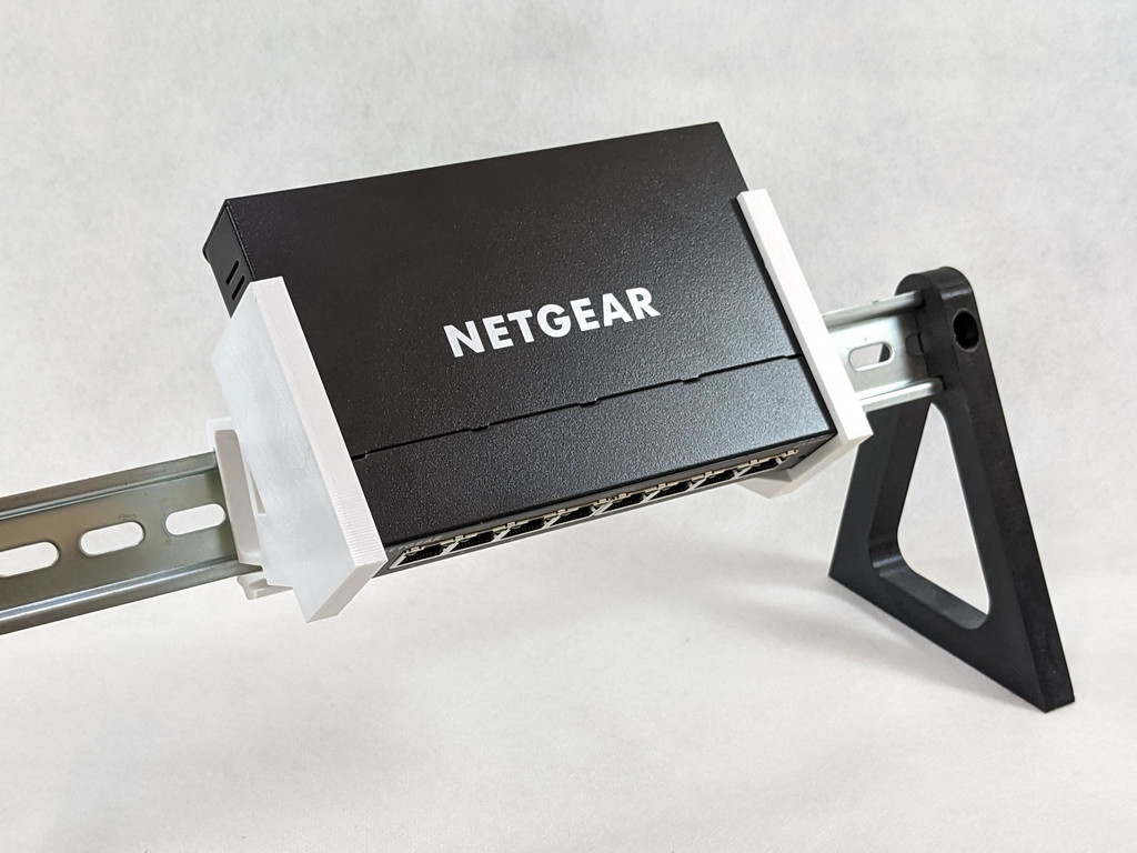 NETGEAR or MikroTik DIN HOLDER by opentux | Download free STL model ...