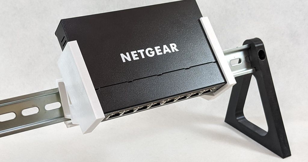 NETGEAR or MikroTik DIN HOLDER by opentux | Download free STL model ...