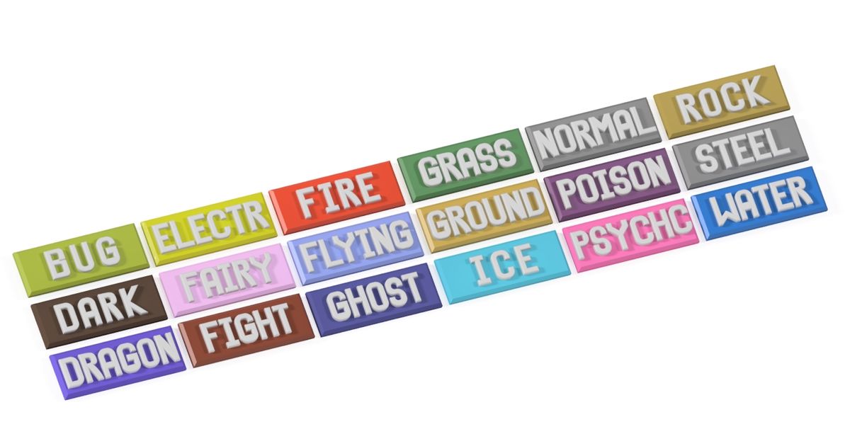 Pokemon type signs (Gen 5/BWB2W2) by Kepler | Download free STL model ...