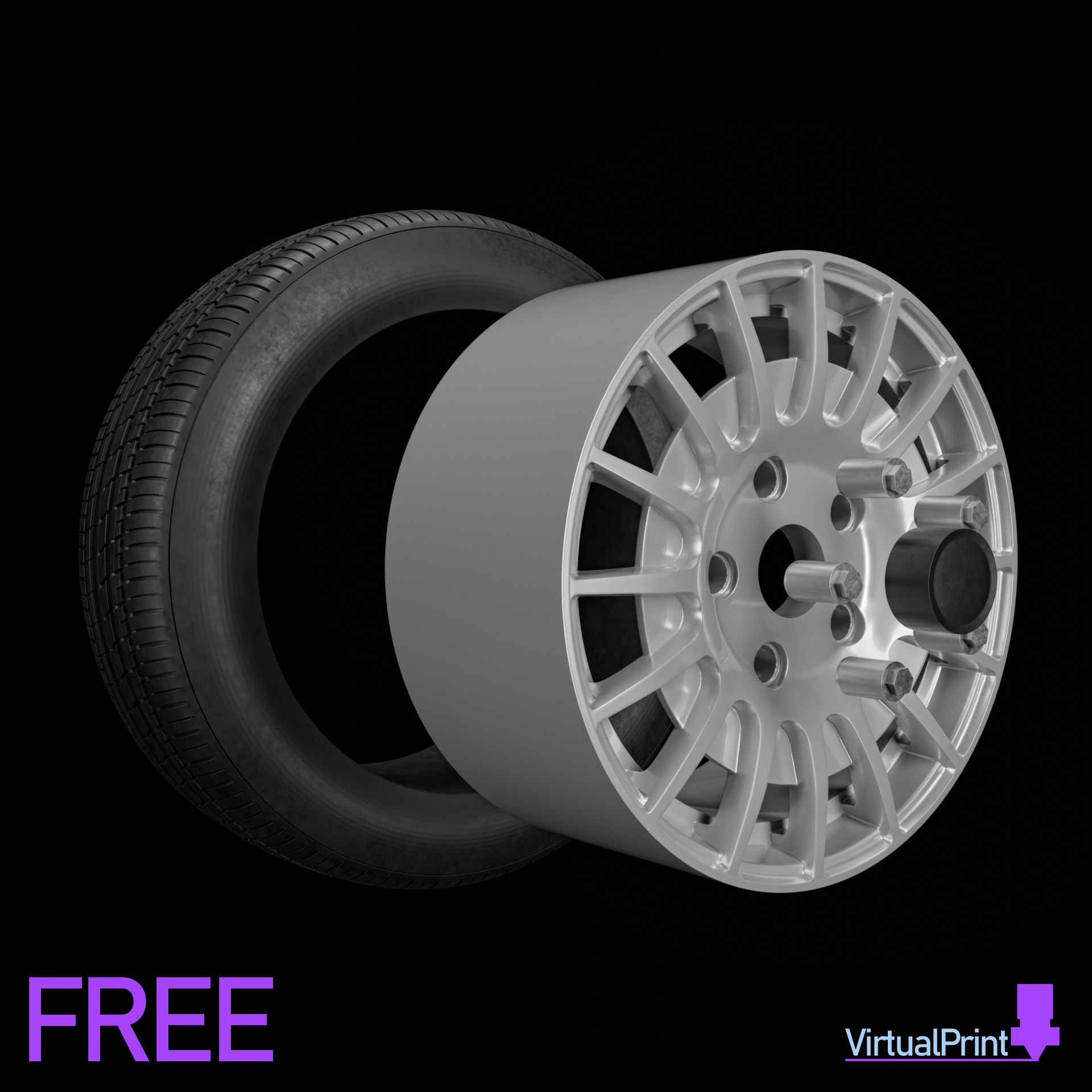 DIECAST OZ RALLY WHEEL ASSEMBLY by CarScapeStudio | Download free STL ...