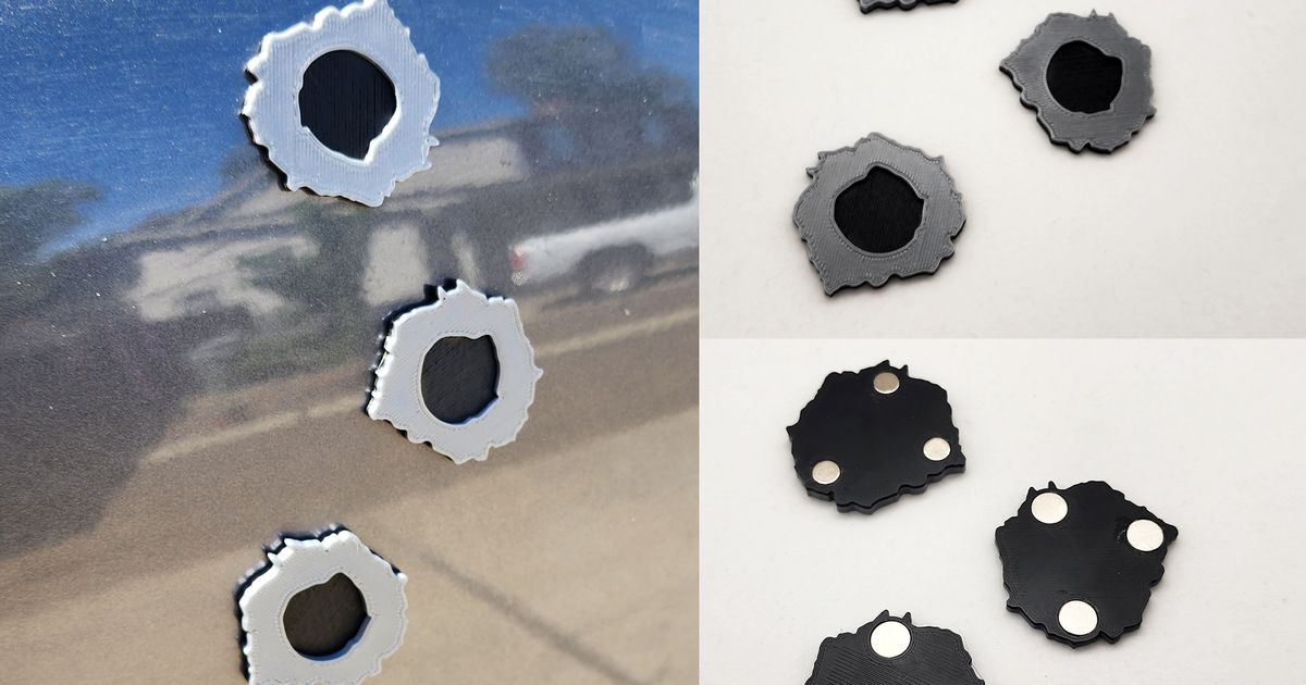Magnetic Bullet Holes 2-Color by Triple G Workshop | Download free STL ...