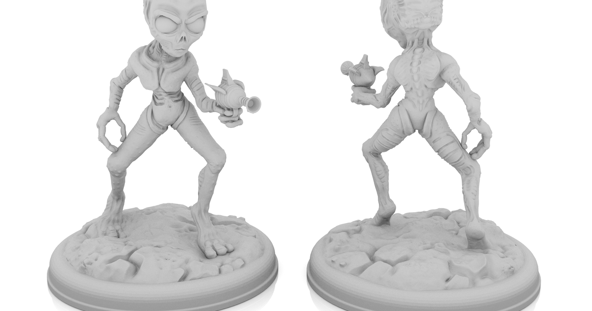 Grey Alien Set 28mm by Mehdals | Download free STL model | Printables.com