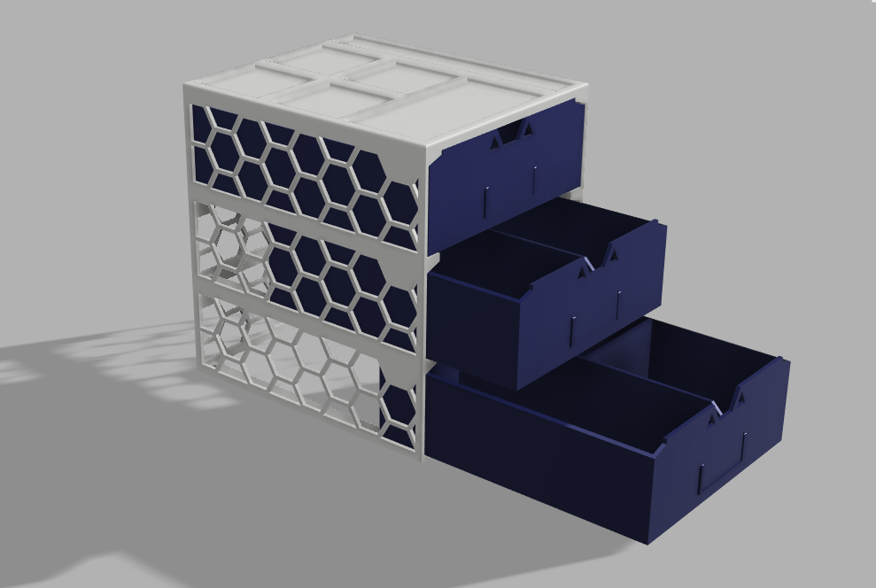 Modular Drawer Honeycomb + support for QUBE 500 by TheMagicUnicorn ...