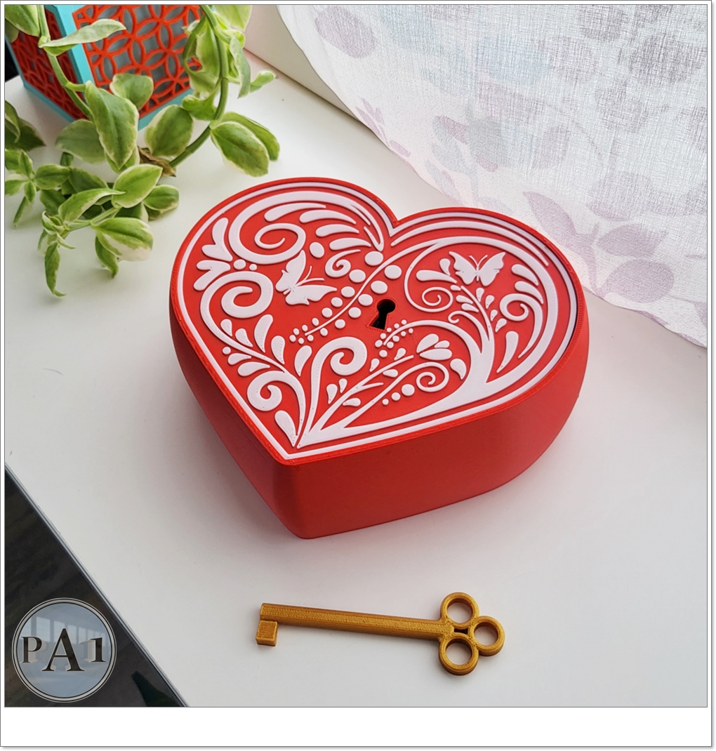 LOCKABLE HEART SHAPED BOX by PA1_MAKER | Download free STL model ...