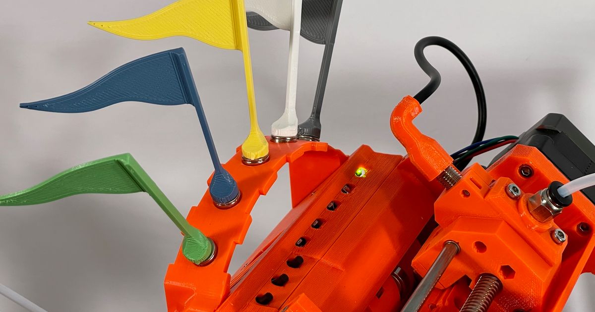 MMU2S Filament Color Indicator Magnetic Flags and Arch Mount by Real 3D ...