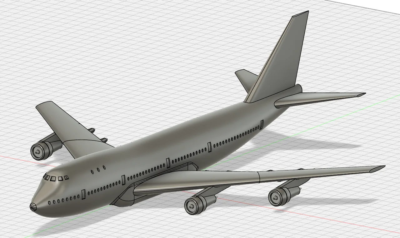Boeing 747-400 3D CAD Model Library GrabCAD