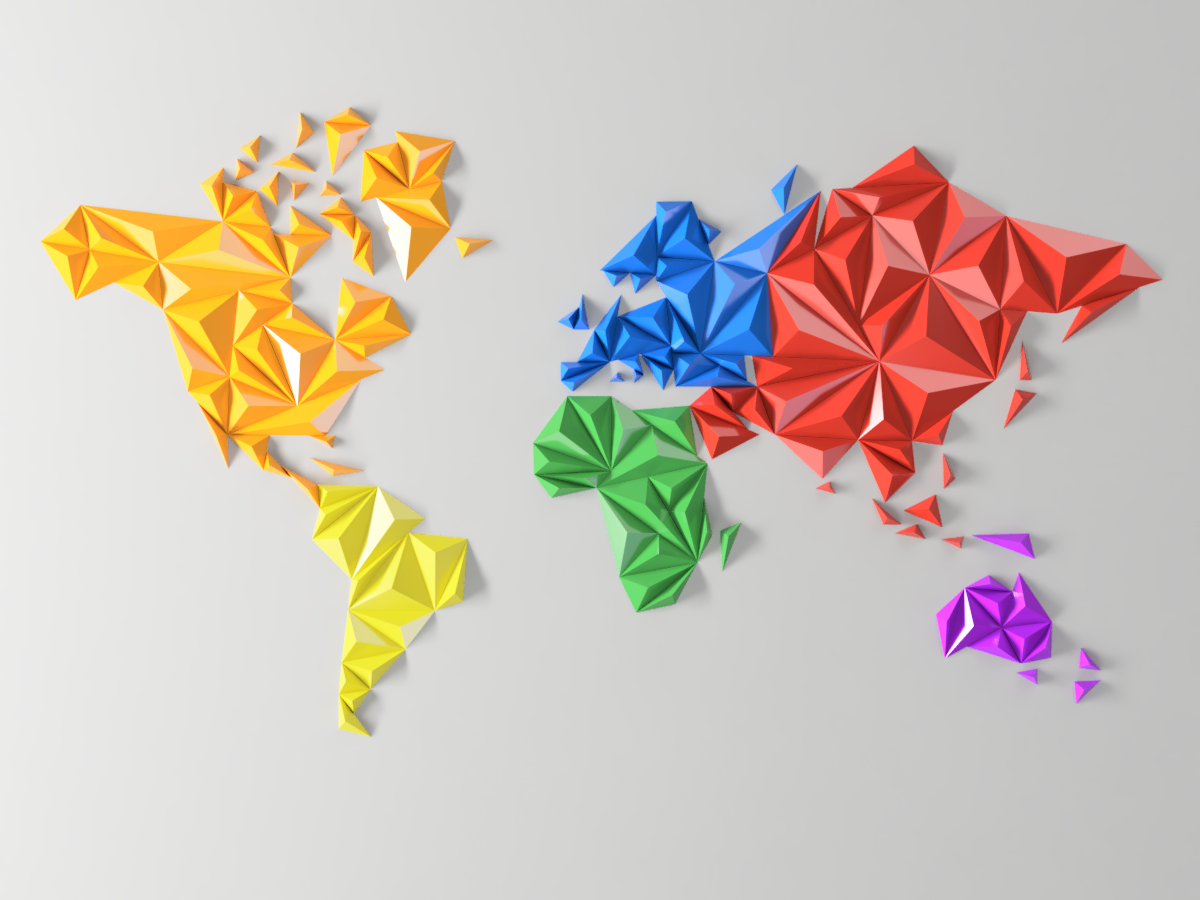 Geometric world map by dgemily | Download free STL model | Printables.com