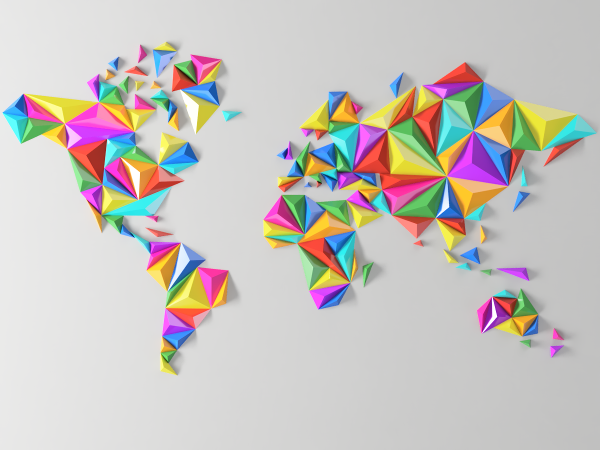Geometric world map by dgemily | Download free STL model | Printables.com