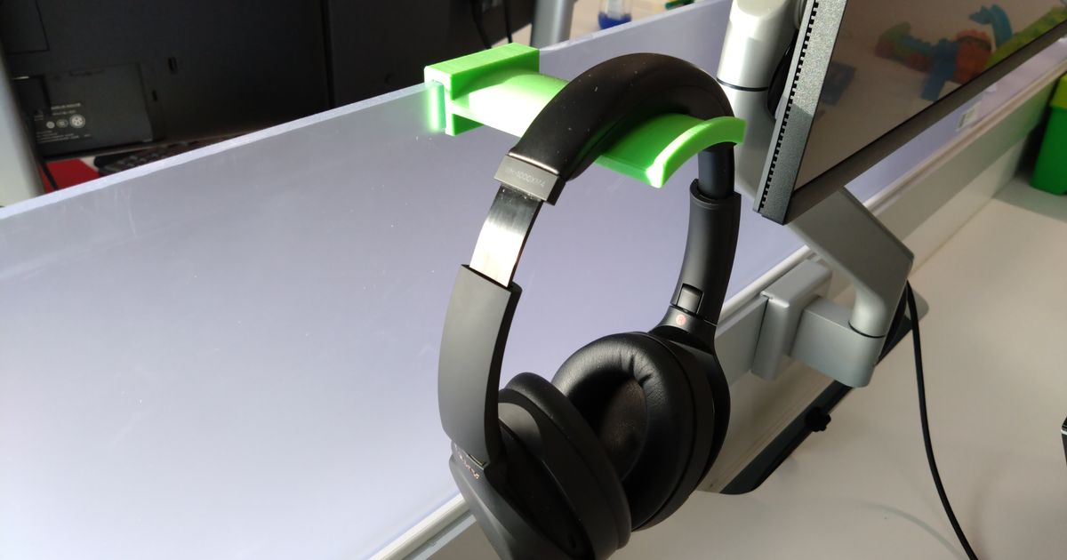 Parametric headphone holder for clamping on office space divider by ...