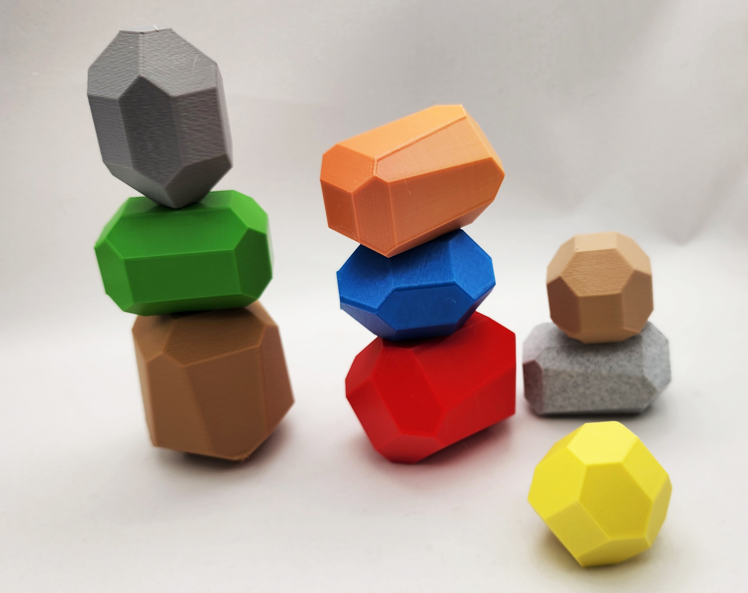 Sorting Stacking Rocks / Balancing Stones Developmental Toy by Triple G ...