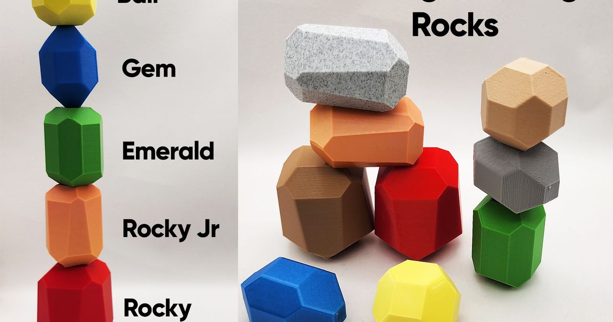 Sorting Stacking Rocks / Balancing Stones Developmental Toy by Triple G ...