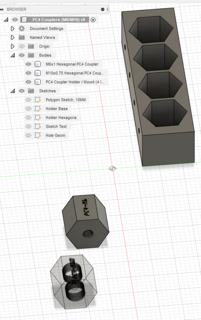 Minimalistic Support Free PC4 Couplers (M6/M10) by Andrew Nelson | Download free STL model ...