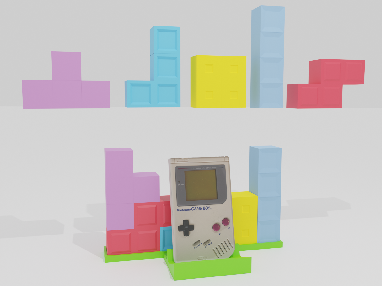 Modular Tetris Game Boy Display Stand by NeatoBrian | Download free STL ...
