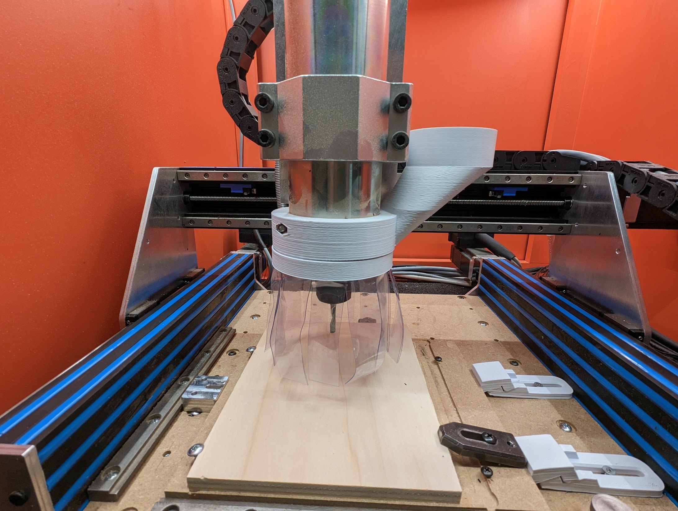 80mm CNC spindle magnetic dust shoe / dust boot for 50mm or 75mm hose ...