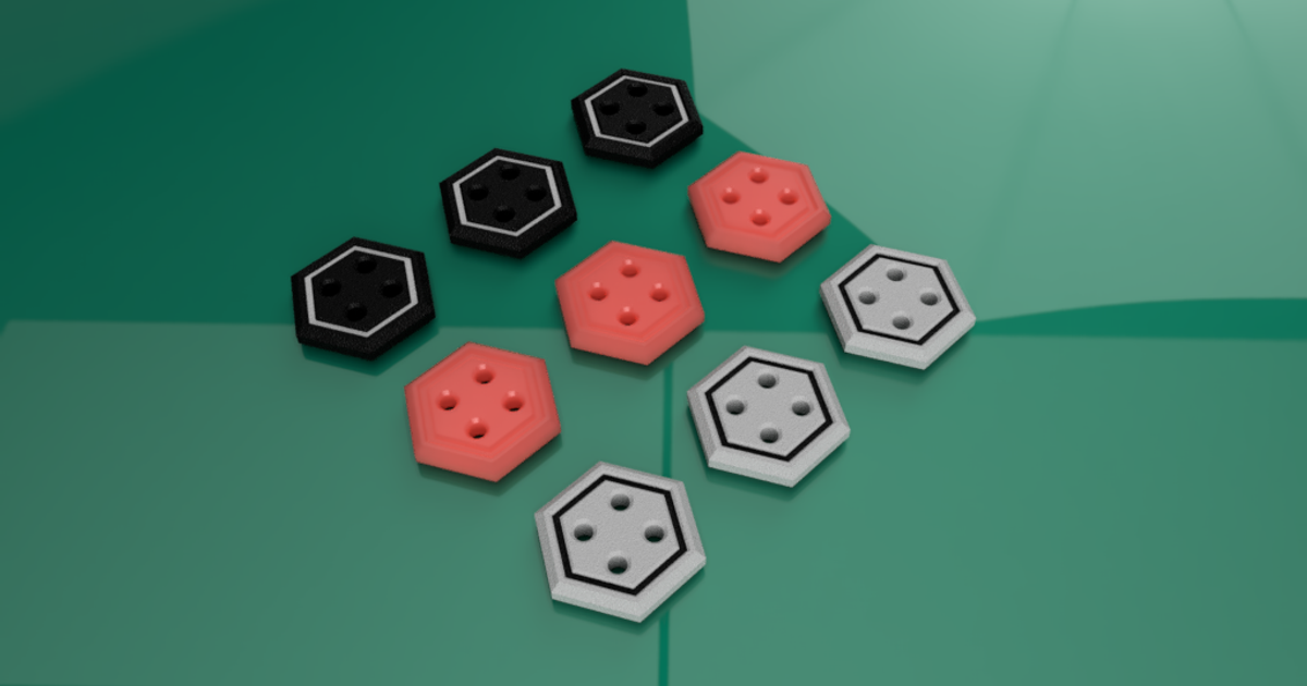 Hexagon Buttons of Different Sizes by Ben | Download free STL model ...
