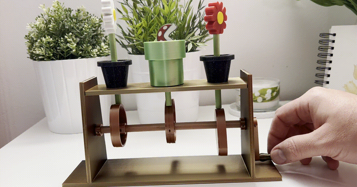 MECHANICAL MARIO FLOWERS MACHINE by 3D servis | Download free STL model ...