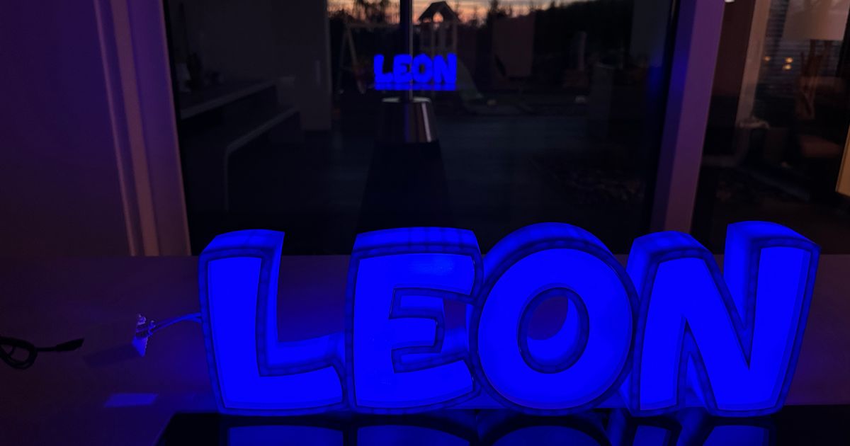 LEON LED- Namenslampe by T-D3SIGN | Download free STL model ...