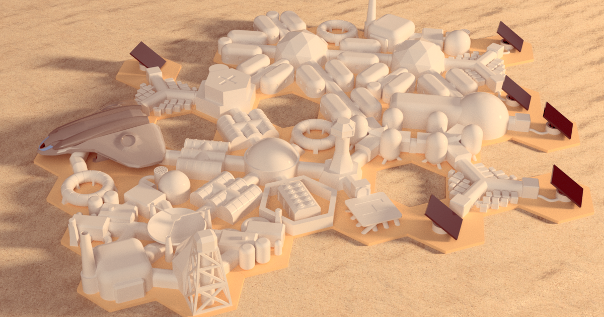 Mars Colony (modular using magnets) by JP3D | Download free STL model ...
