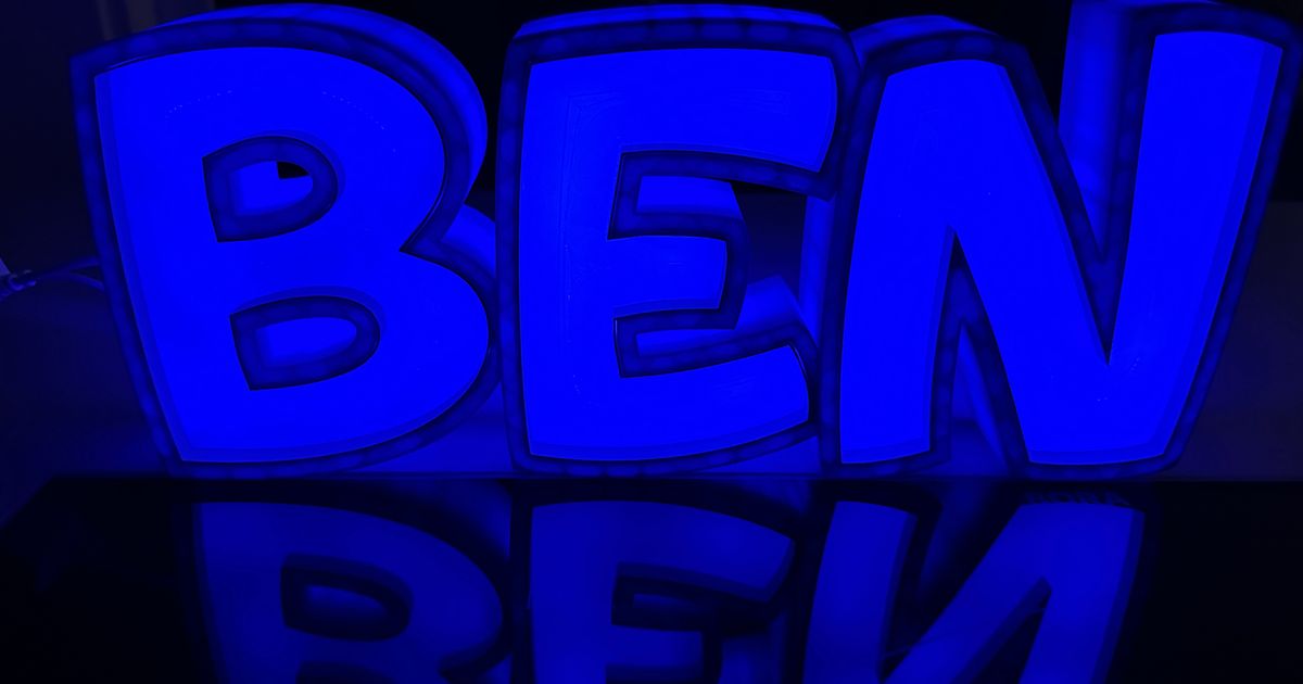 BEN LED- Namenslampe by Tomsen | Download free STL model | Printables.com