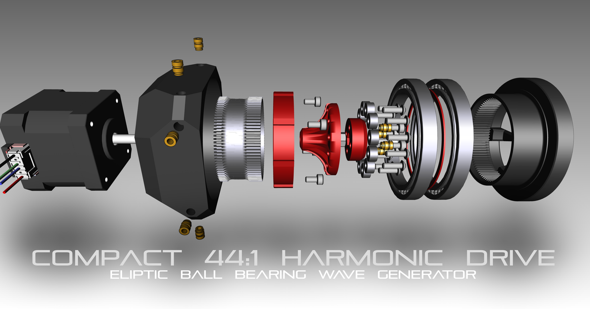 Compact 44:1 Harmonic Drive by Luke | Download free STL model | Printables.com
