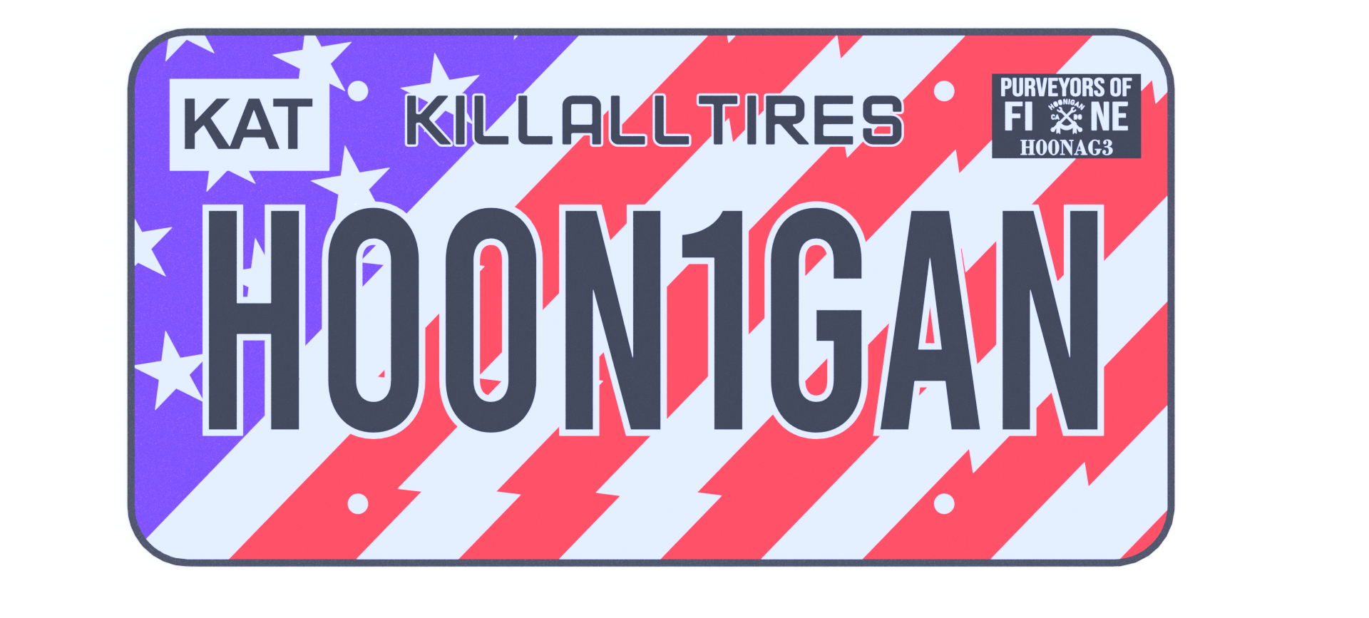 Hooningan license plate logo for 4 colors by Ljhtom (Javier Hernando ...