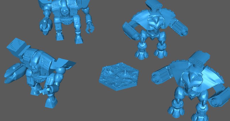 6mm/8mm Mini/Early/Proto-mechs, pack 3 by np-dev | Download free STL ...