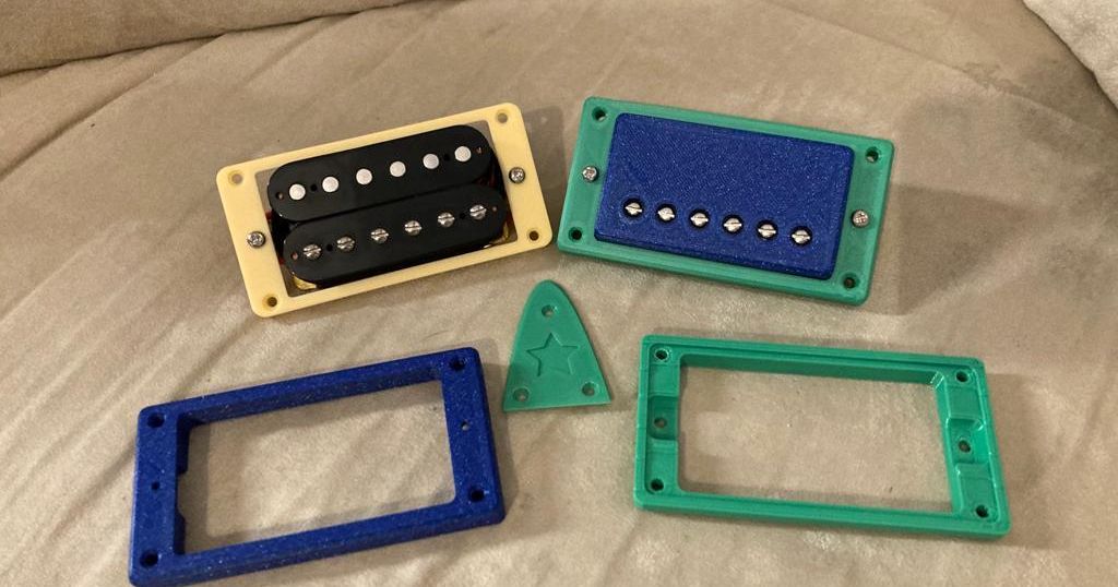 Humbucker Cover Up (frame with snap cap for open humbucker pickup) by ...