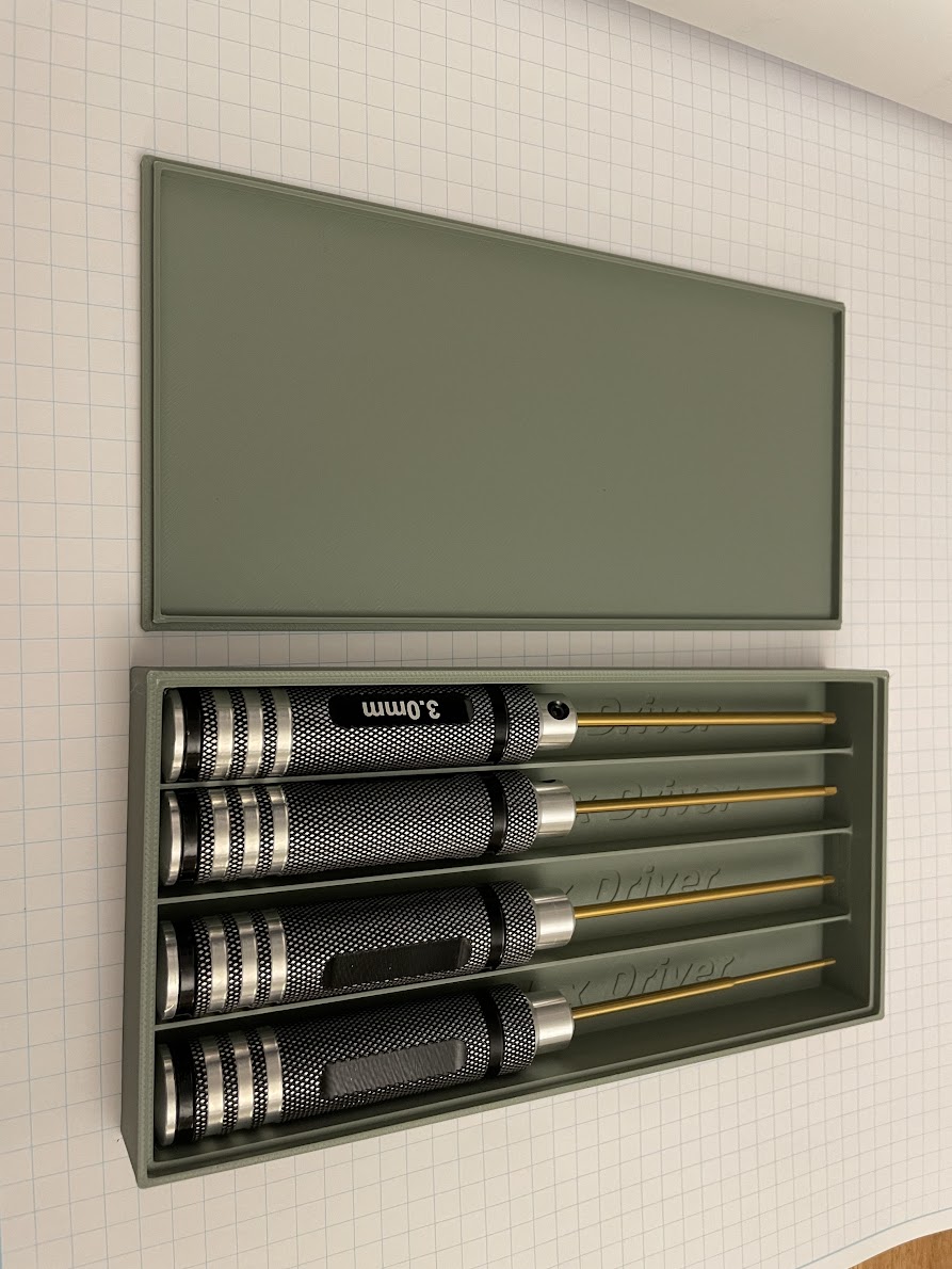 Minimalist Hex Driver Case (Organizer) w/ Lid (No Supports) by Andrew Nelson | Download free STL ...