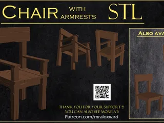 Medieval chair I with armrest by MrAloxxard | Download free STL model ...