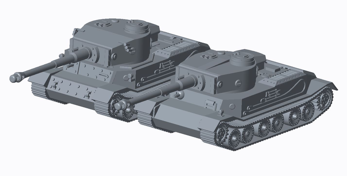 German Tiger Series Tanks (Tiger Ausf. H1, Tiger P, VK45.01, Sturmtiger ...