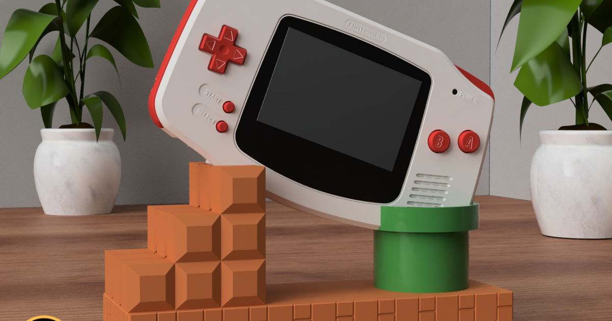 Mario Themed GBA Display Stand by JamesThePrinter | Download free STL ...