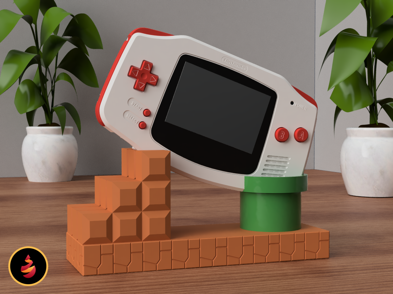 Mario Themed GBA Display Stand by JamesThePrinter | Download free STL ...
